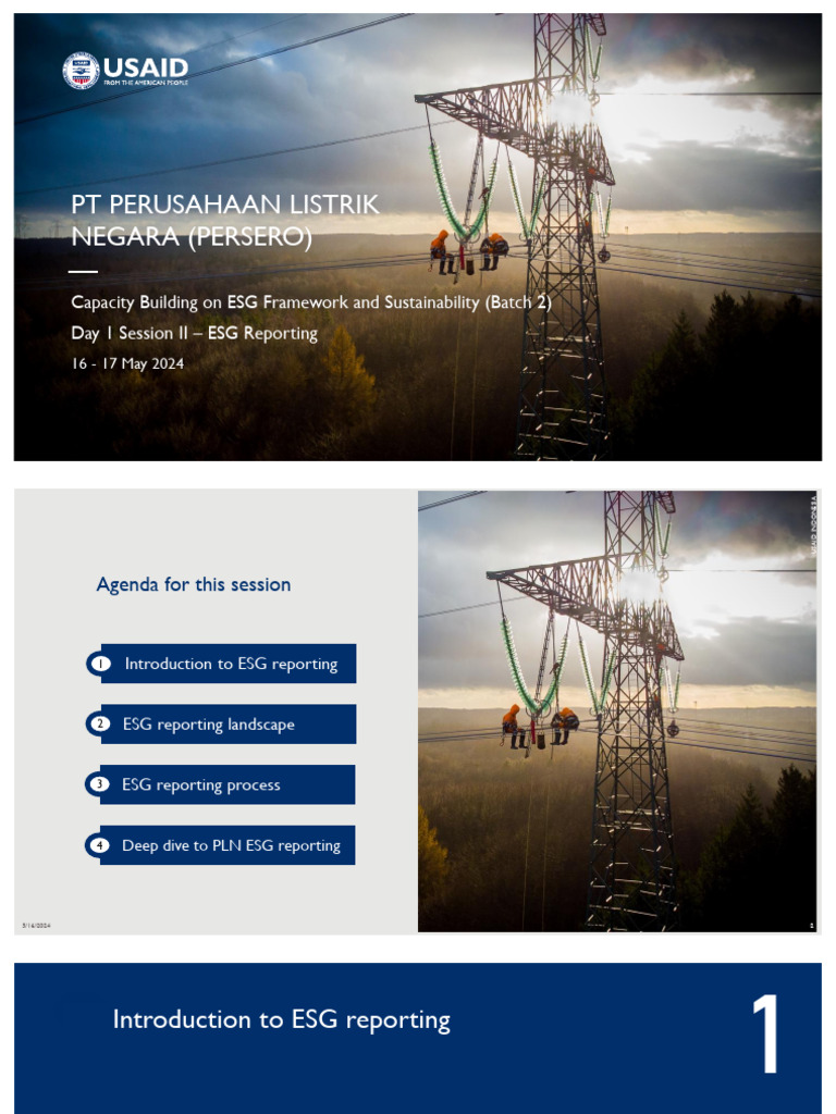 Day 1 Session II-ESG Reporting-USAID SINAR - PLN - Capacity Building-V1.3 | PDF | Sustainability ...