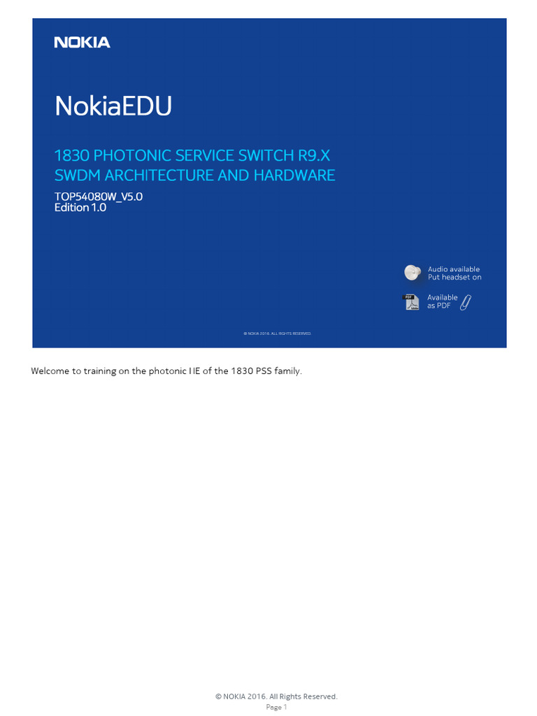1 - PDF - 1830 Photonic Service Switch R9 | PDF | Wavelength Division ...