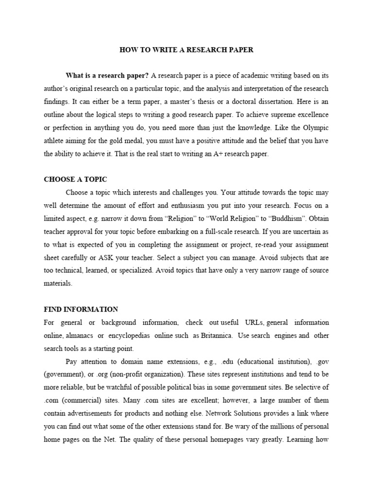 Bot621 - How To Write A Research Paper | PDF | Libraries | Thesis
