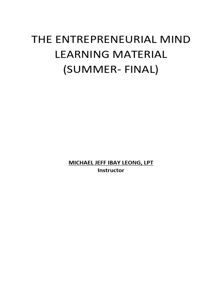 The Entrep Mind Summer Finals | PDF | Limited Liability Company | S ...