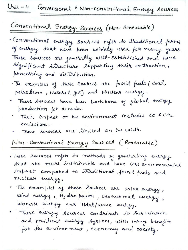 Energy Science Unit-4 Combined Notes | PDF