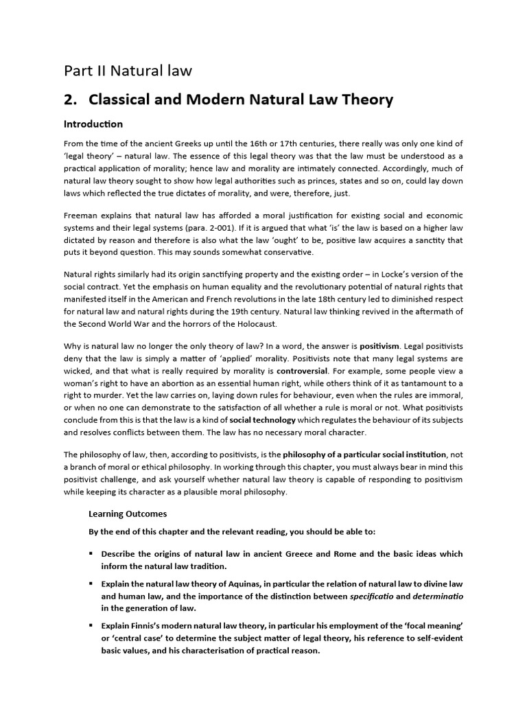 CHAPTER 02 - Part II - Natural Law - Classical and Modern Natural Law ...
