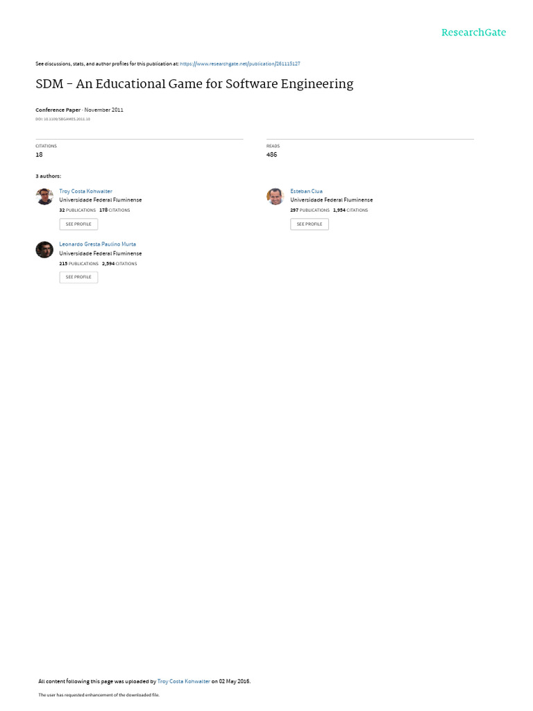 2011 SBGames SDM CameraReady | PDF | Software | Software Development