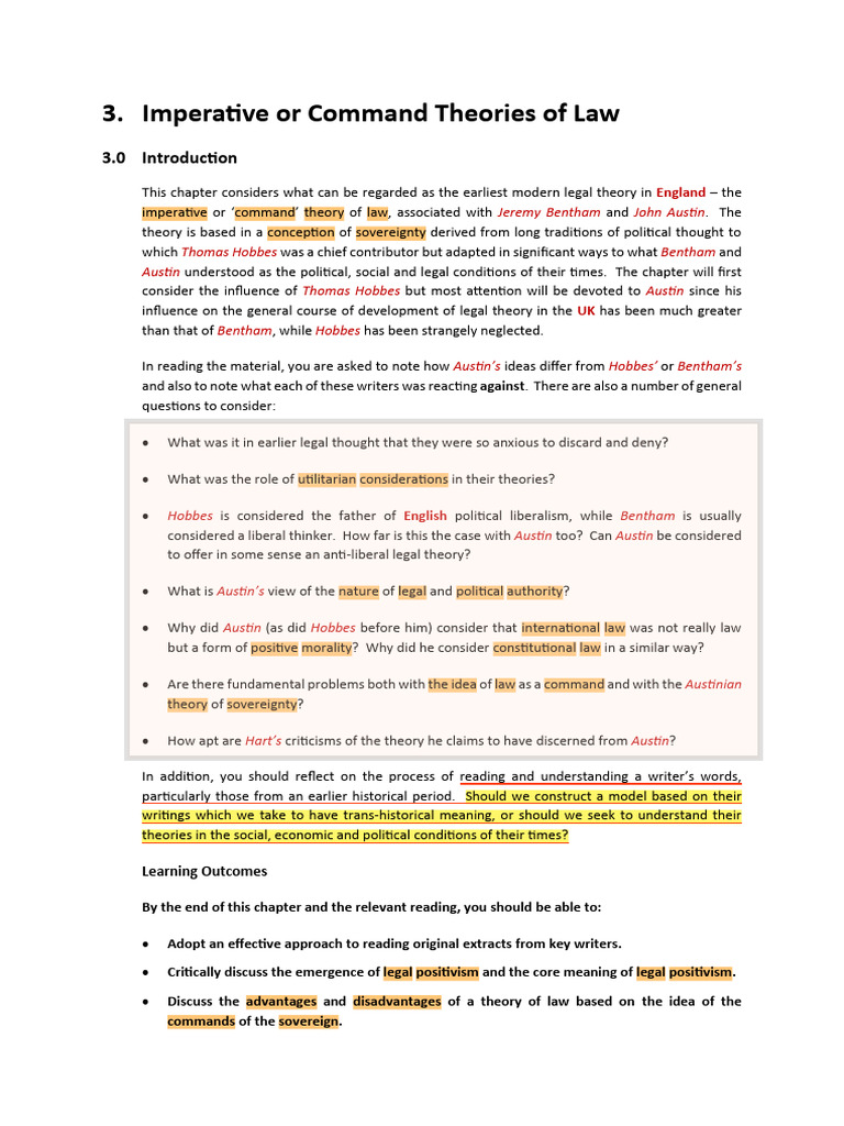 CHAPTER 03 - Part III Legal Positivism - Imperative or Command Theories ...
