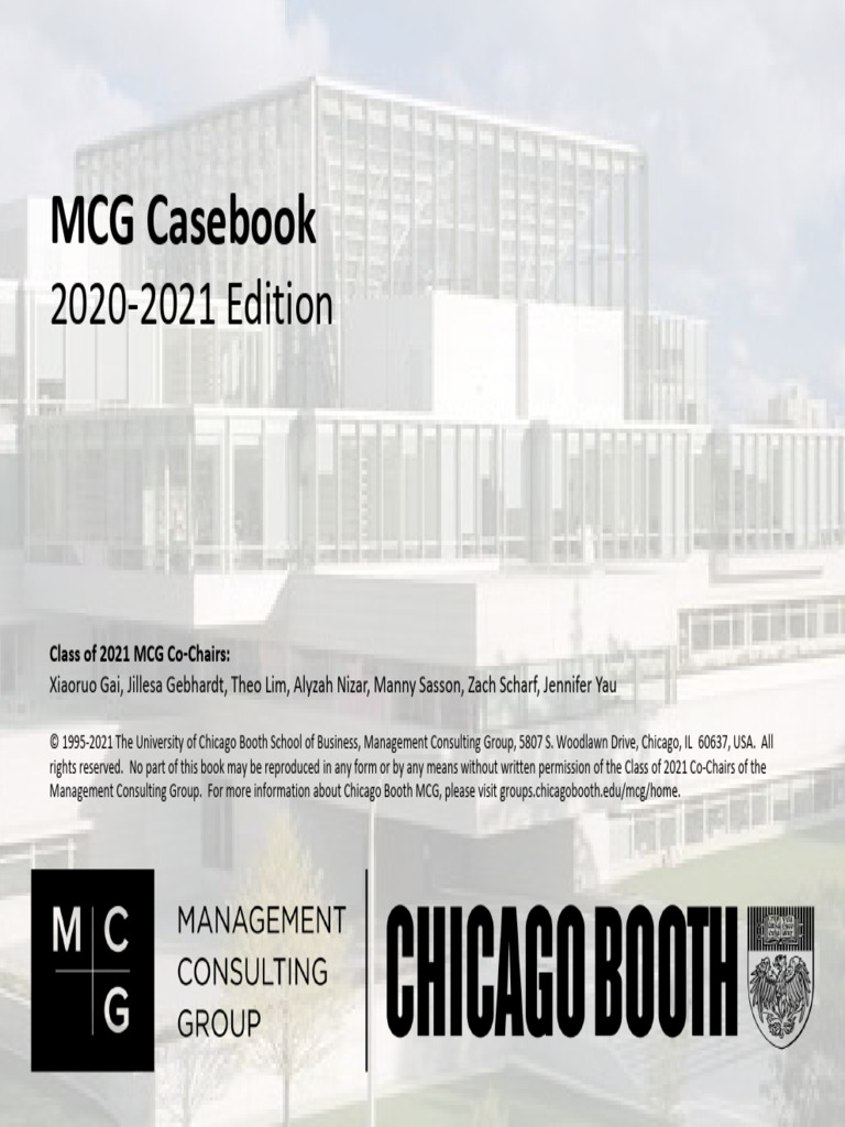 Booth MCG Casebook 2020-2021 | PDF | Leadership | Consultant