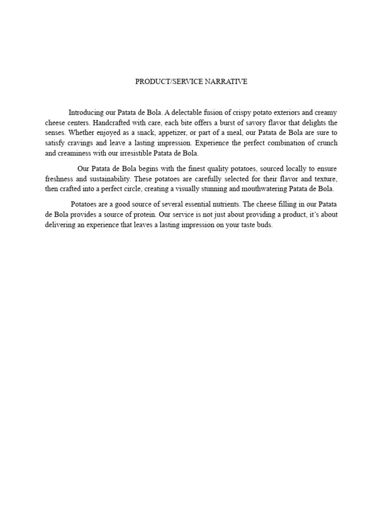 Chapter-5-Business-Plan | PDF | Taste | Potato