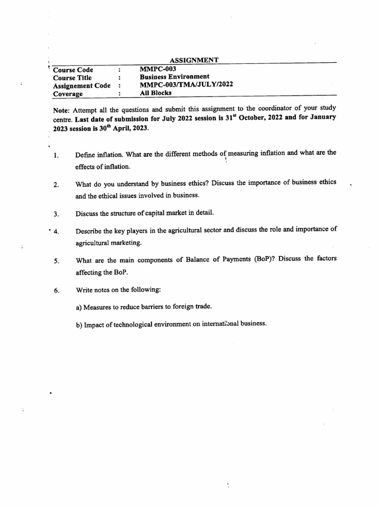 MMPC-03 HW 2022-23 | PDF