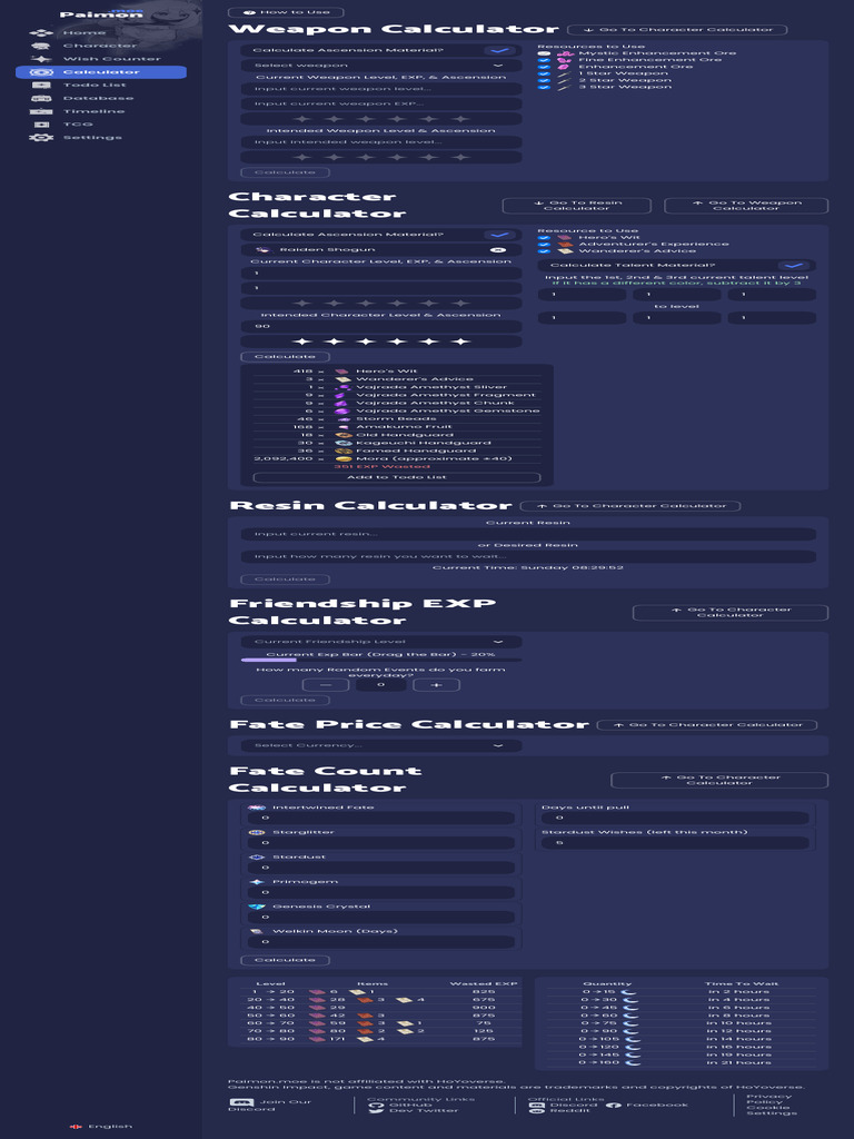 Calculator - Paimon - Moe | PDF