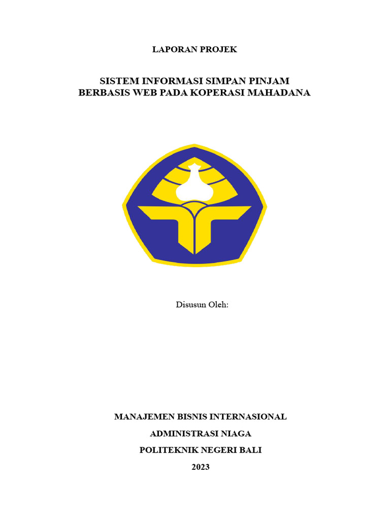 Laporan Projek Koperasi Poltek Bali | PDF