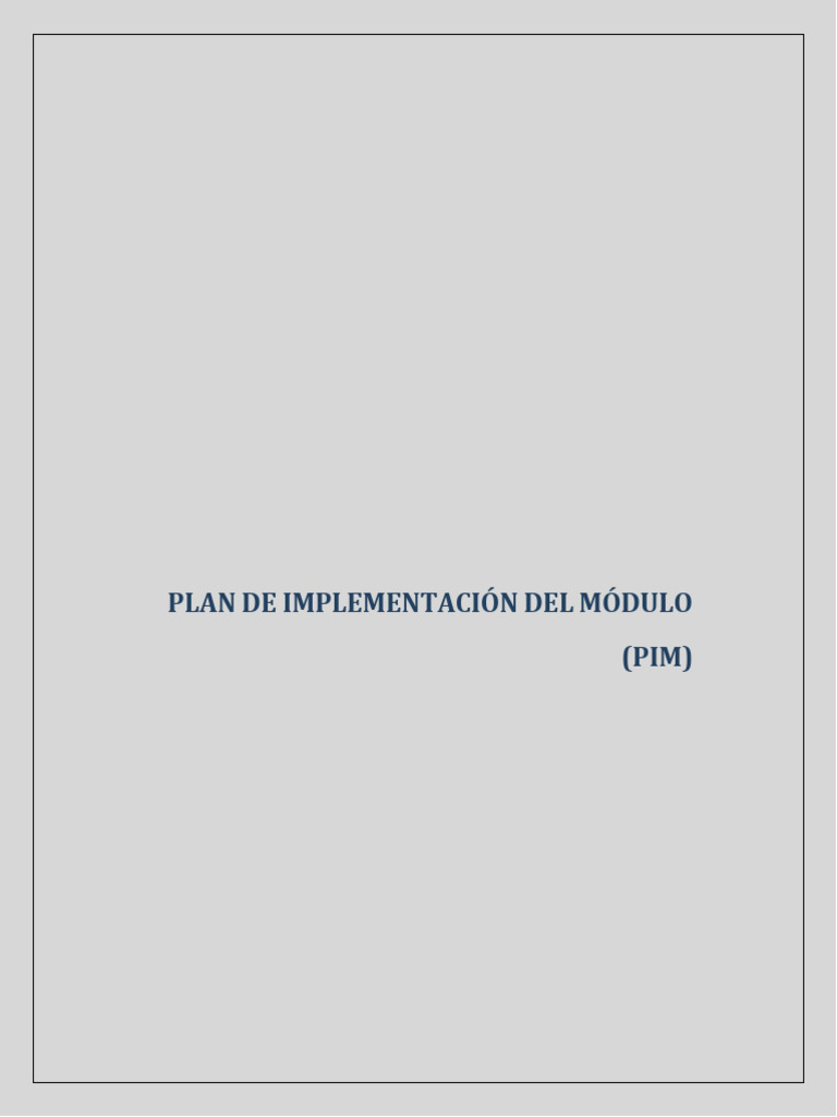 Formato Pim Explicado | PDF | Evaluación | Aprendizaje
