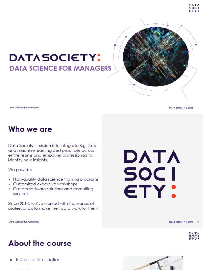 Data Science for Managers 02.2024.Pptx | PDF | Analytics | Governance