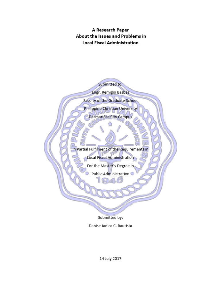 Local Fiscal Challenges in the Philippines | PDF | Political Corruption ...