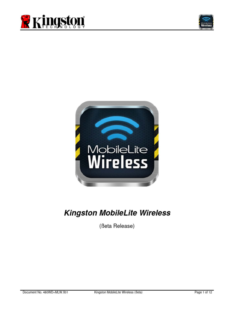 Kingston MLW Beta Guide | PDF | Wi Fi | Ios