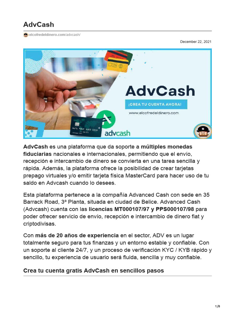 Adv Cash | PDF | Tarjeta de débito | Visa Inc.