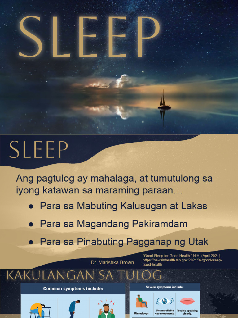 Sleep Overview - Tagalog | PDF