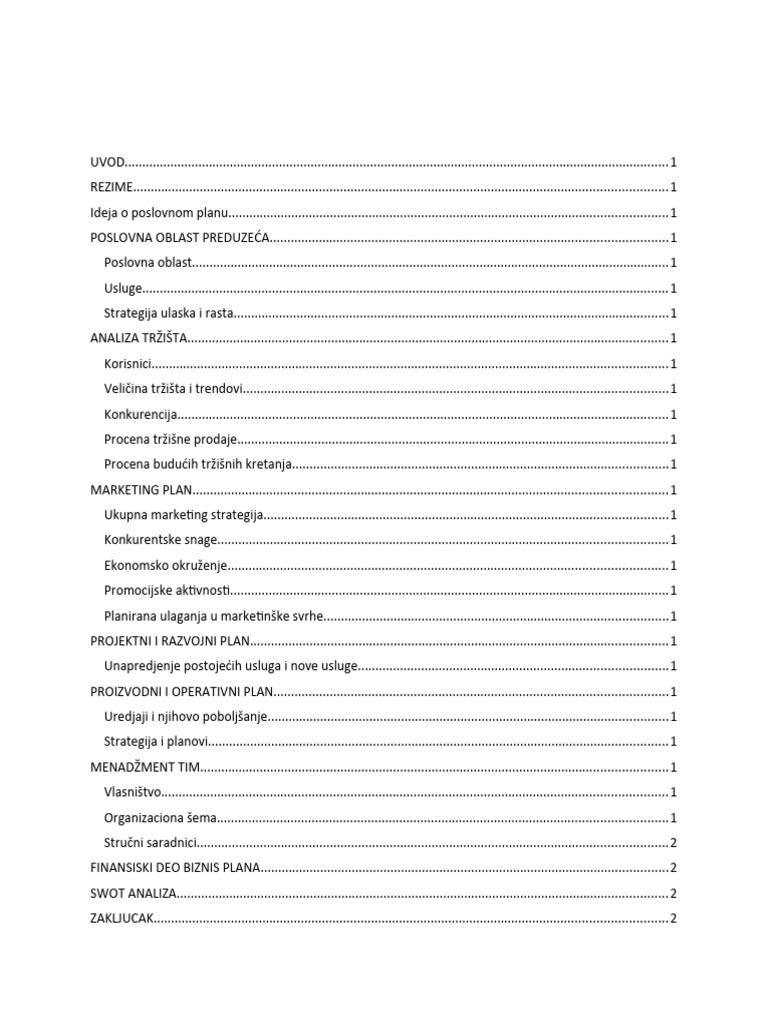 Biznis Plan Fitnes | PDF