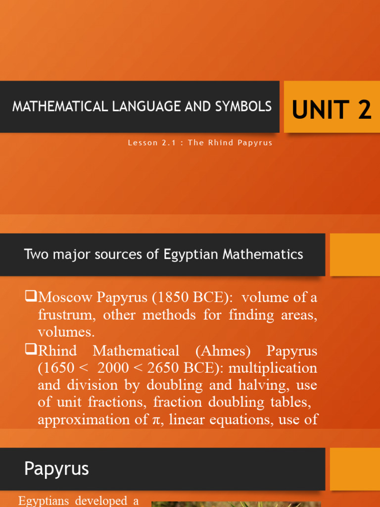Rhind Mathematical Papyrus Overview | PDF | Mathematics | Ancient Egypt