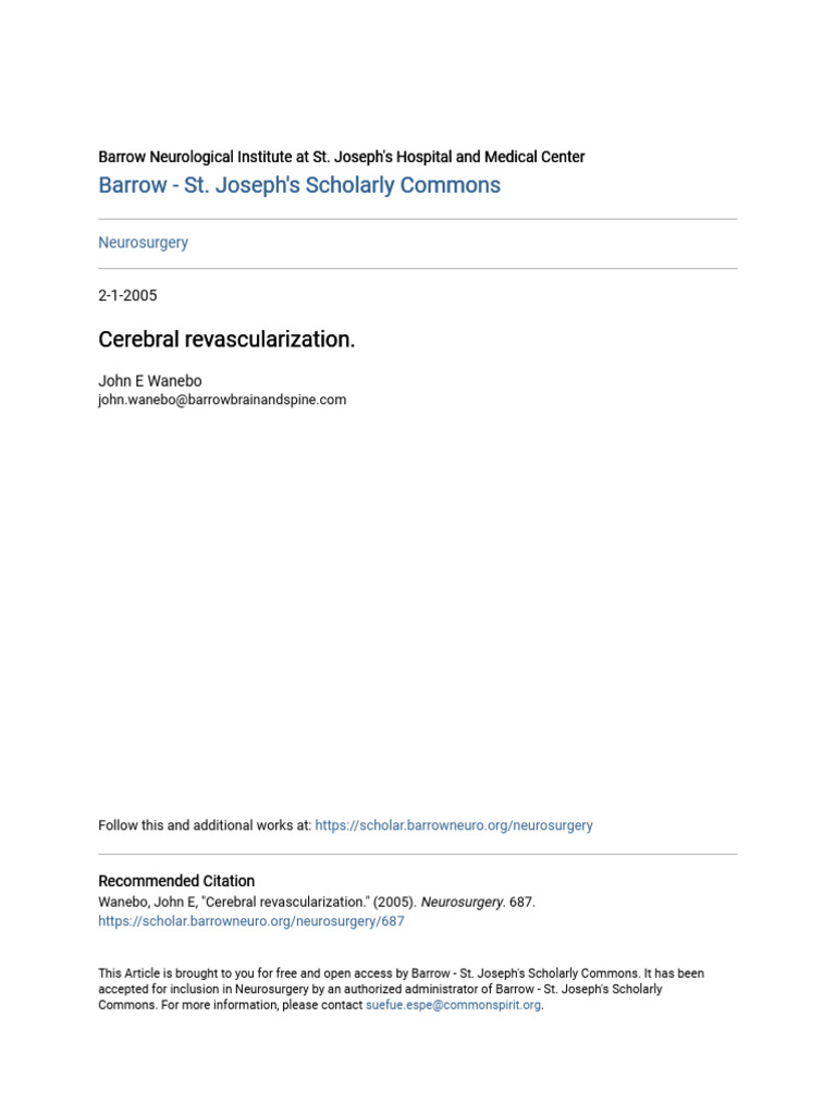 Cerebral Revascularization. | PDF | Medical Specialties | Clinical Medicine