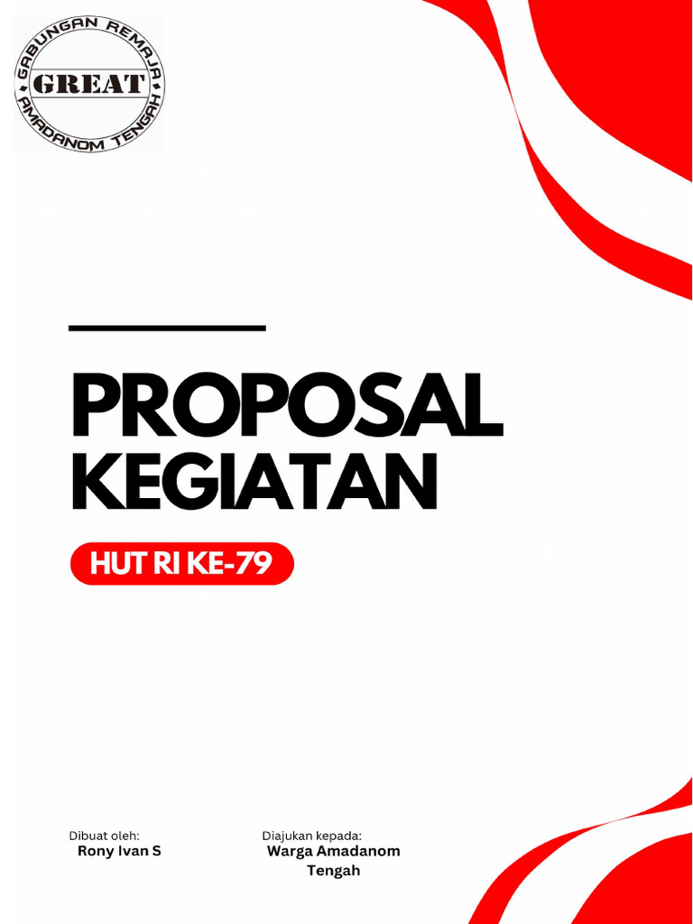 Merah Dan Putih Cover Proposal Pengajuan Dana Perlombaan Dokumen | PDF