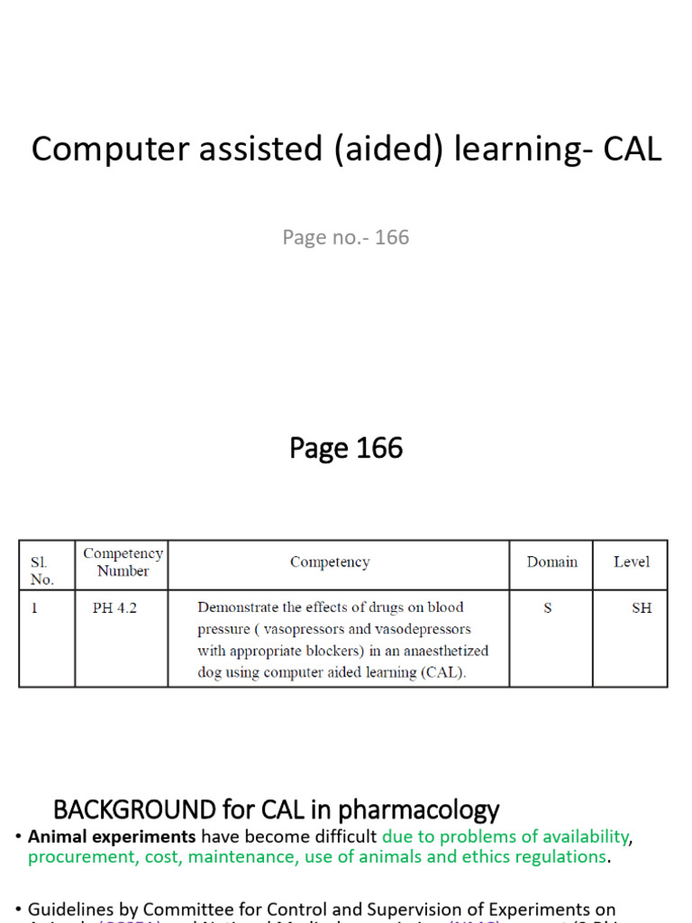 Computer Assisted (Aided) learning-CAL: Page No. - 166 | PDF | Acetylcholine | Heart Rate