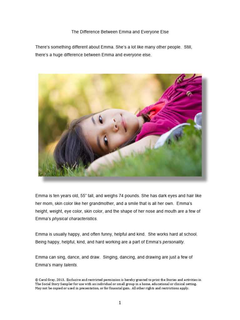 The Difference Between Emma and Everyone Else | PDF