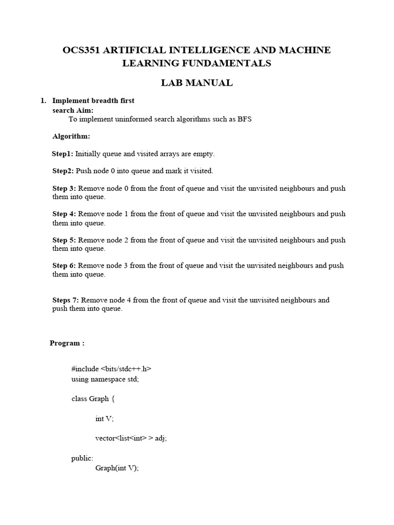 Lab Manual Ocs351 Artificial Intelligence and Machine Learning ...