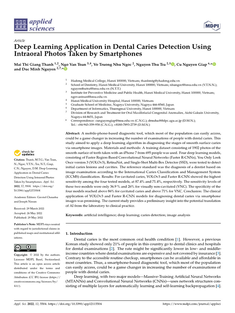 Dental Caries With Photographs | PDF | Deep Learning | Artificial Neural Network