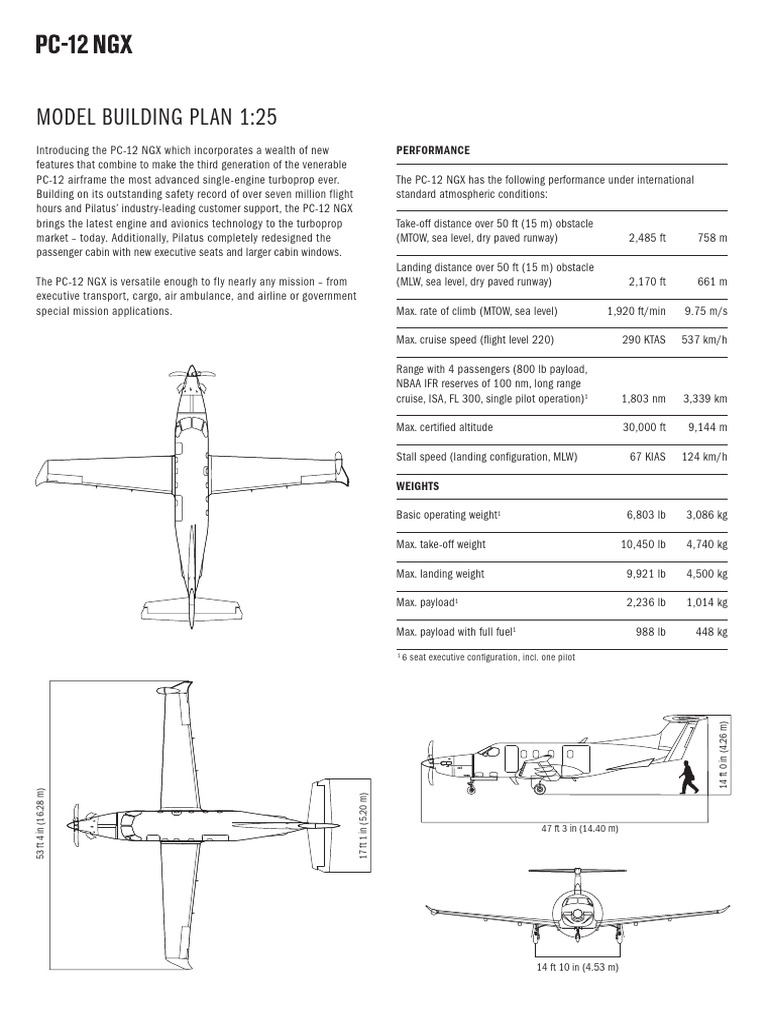 Ficha PC-12 NGX 2 | PDF | Airliner | Wing Configurations