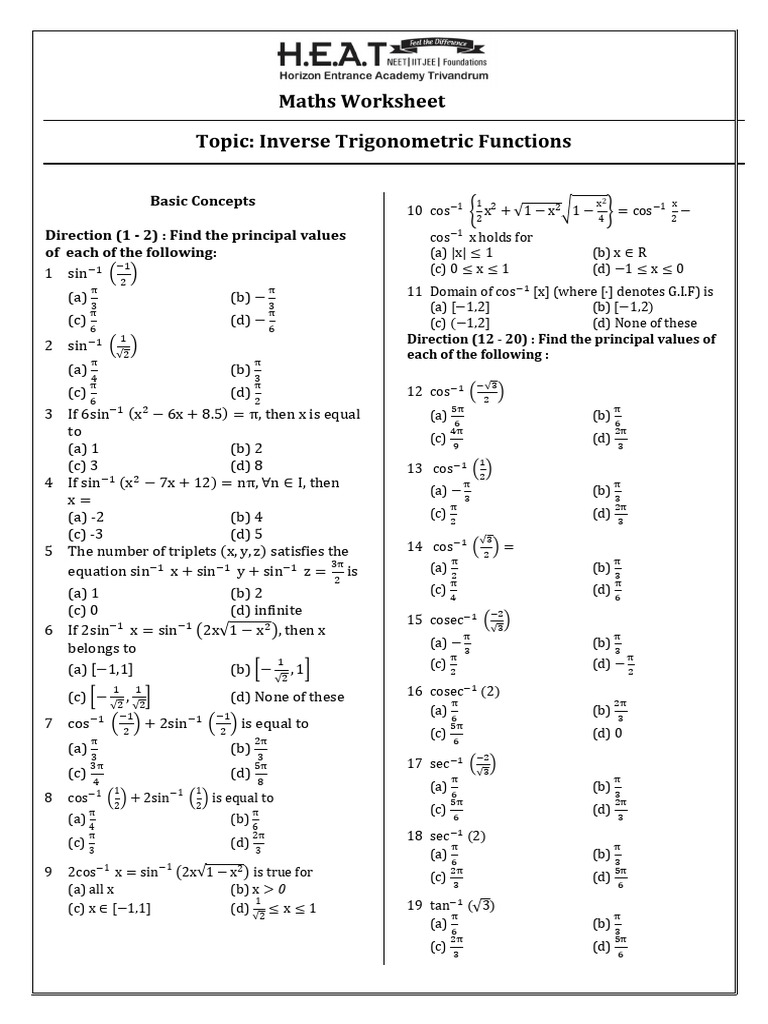 Inverse Trignometric Functions Final | PDF | Function (Mathematics) | Trigonometric Functions