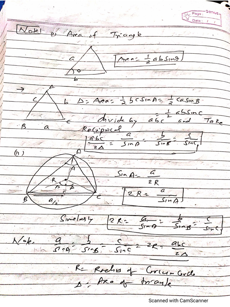 Properties of Triangle Formula | PDF