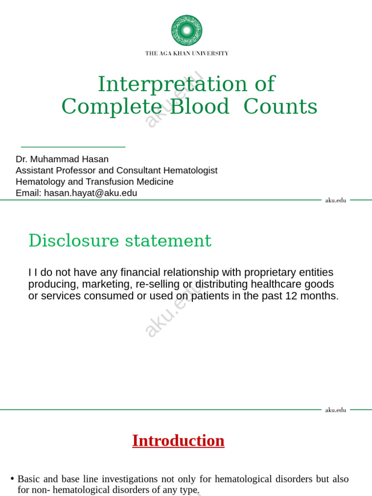 CBC interpretation | PDF | Anemia | Blood