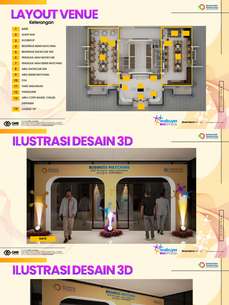 Desain 3D Venue Bisnis Matching | PDF