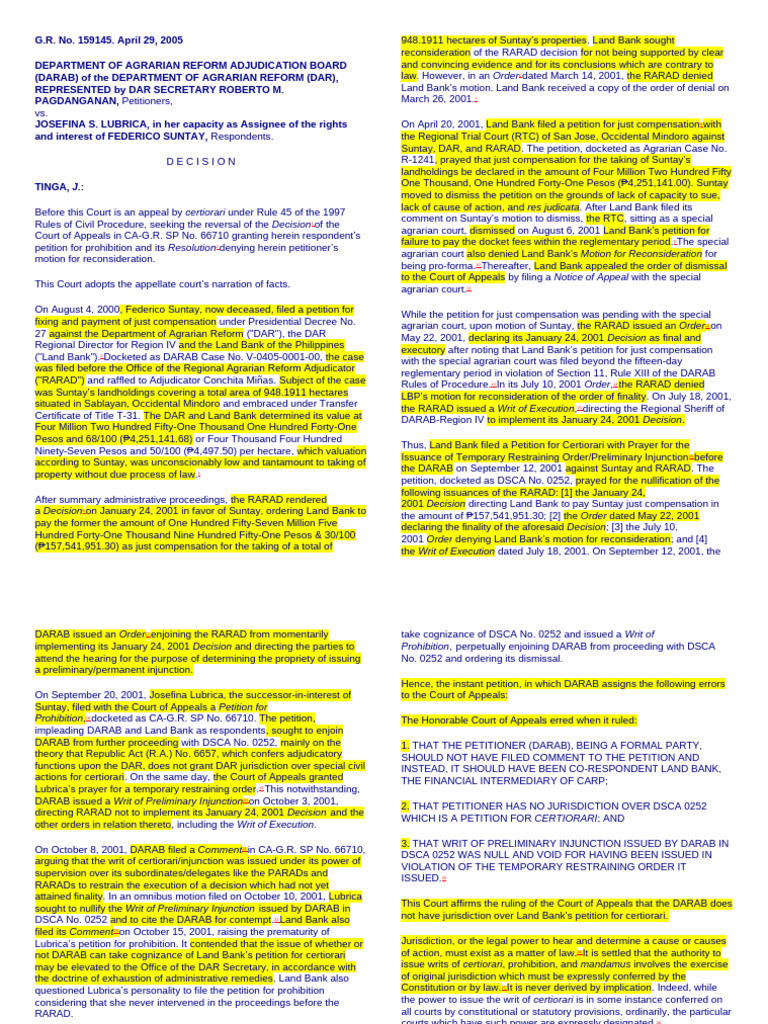 Admin Cases Finals 4 | PDF | Writ Of Prohibition | Jurisdiction