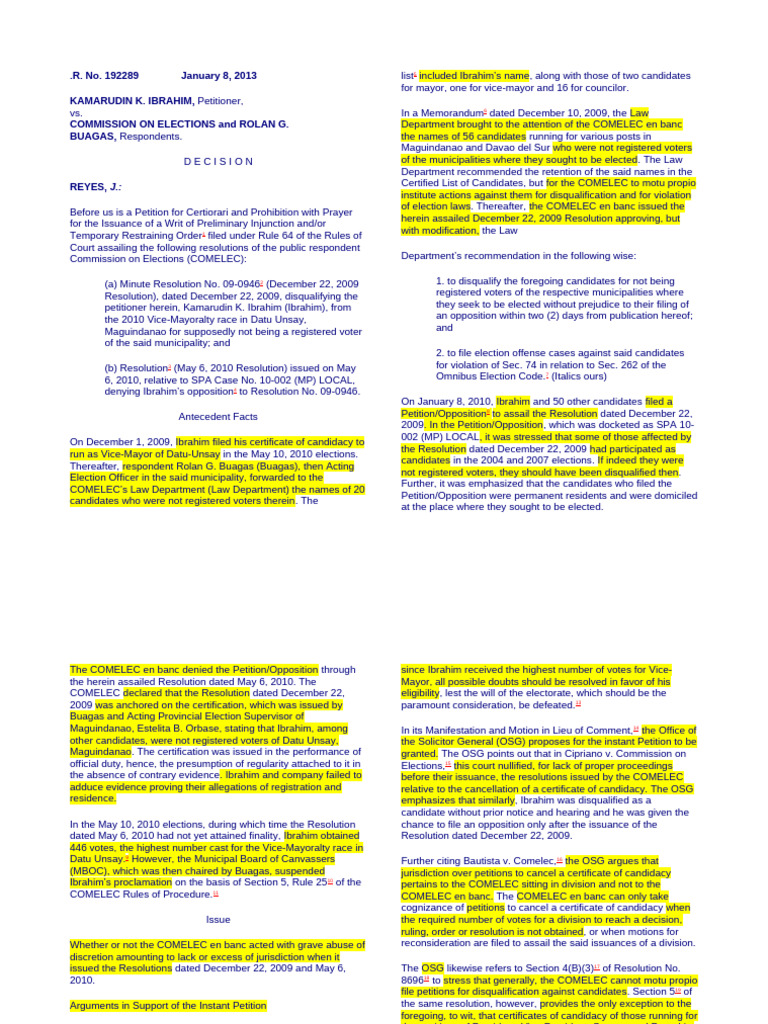 Admin Cases Finals 2 | PDF | Certiorari | Commission On Elections (Philippines)