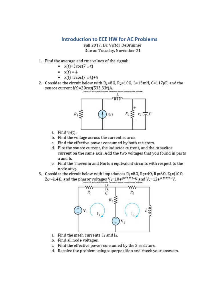Introduction to ECE HW5 Problems | PDF