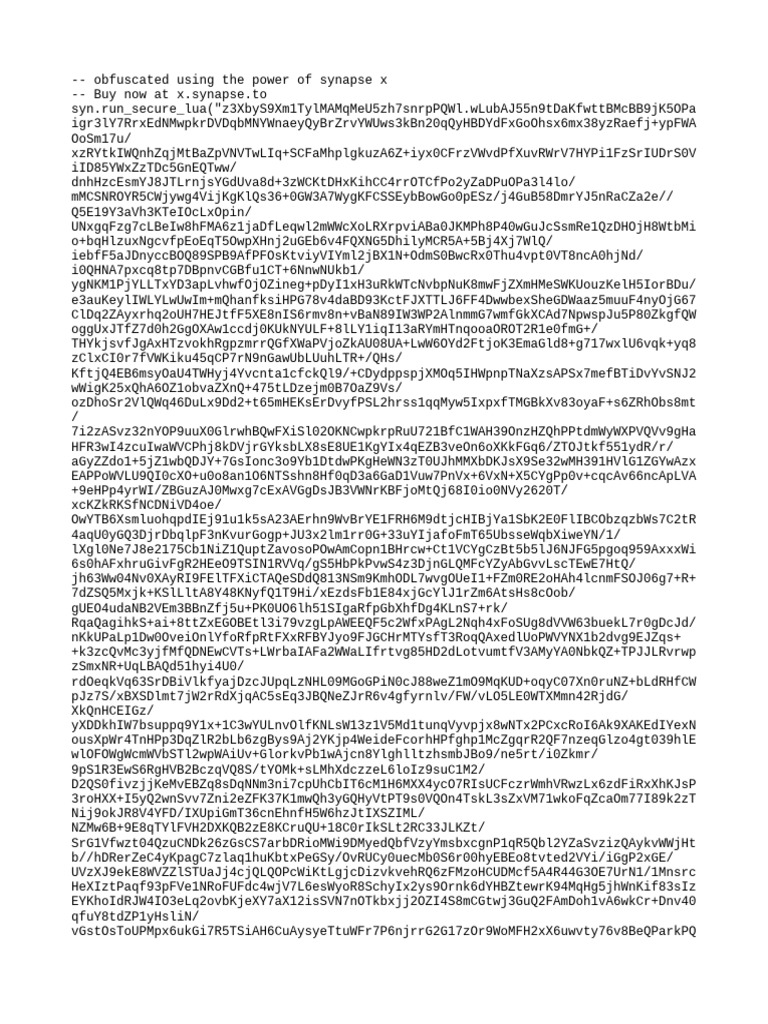 Synapse X Lua Script Obfuscation Guide | PDF