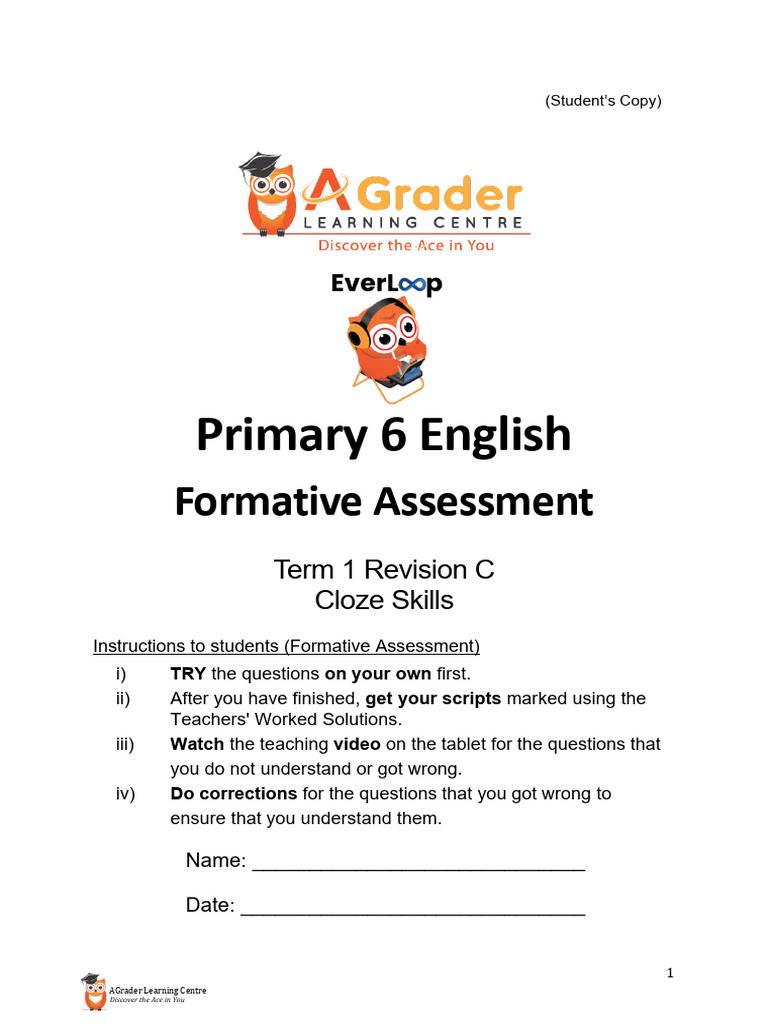 (Student) Week 10 - P6 Eng Term 1 Revison C | PDF | Standard Chinese | Literacy