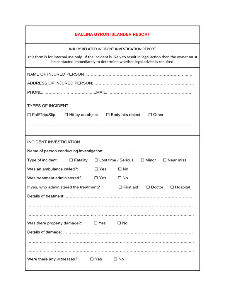 Incident Investigation Form 221021 | PDF | Crimes | Crime & Violence