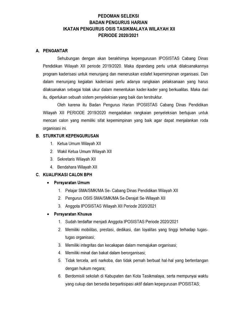 Pedoman Seleksi Calon BPH | PDF | Karier & Perkembangan | Bisnis