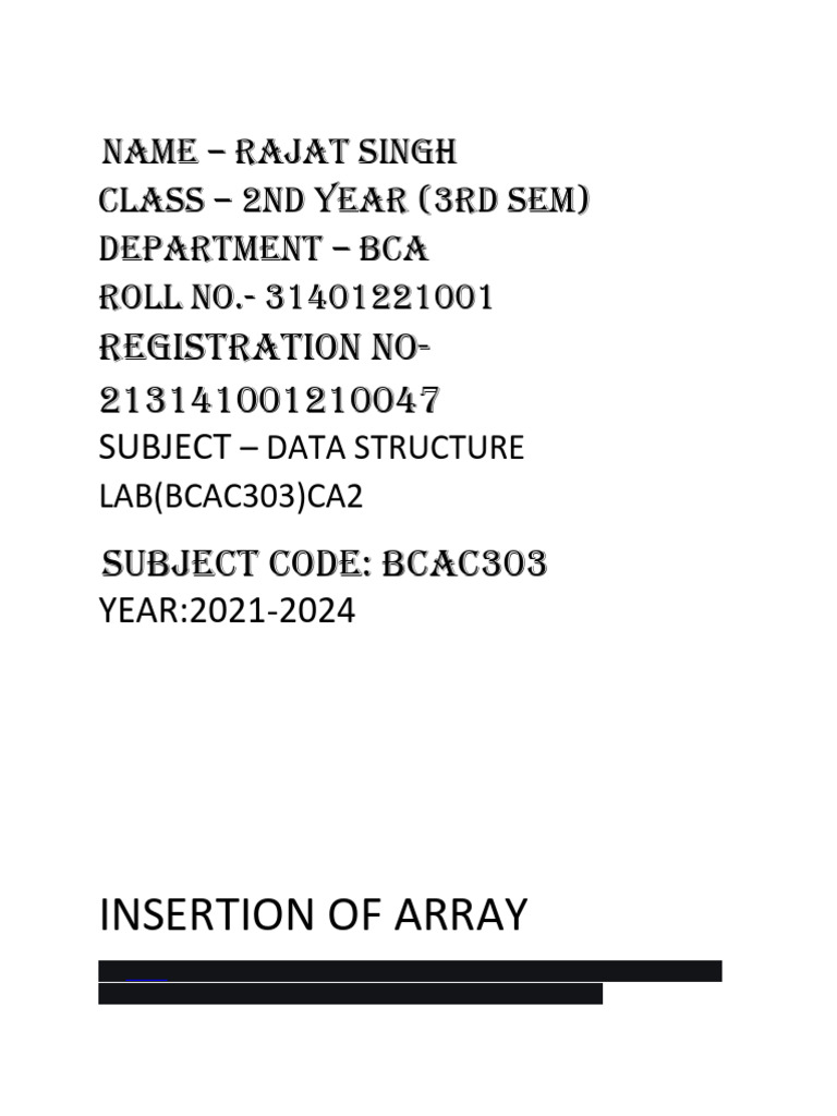01 - Ca2 - Bcac 303 | PDF | Software Engineering | Applied Mathematics