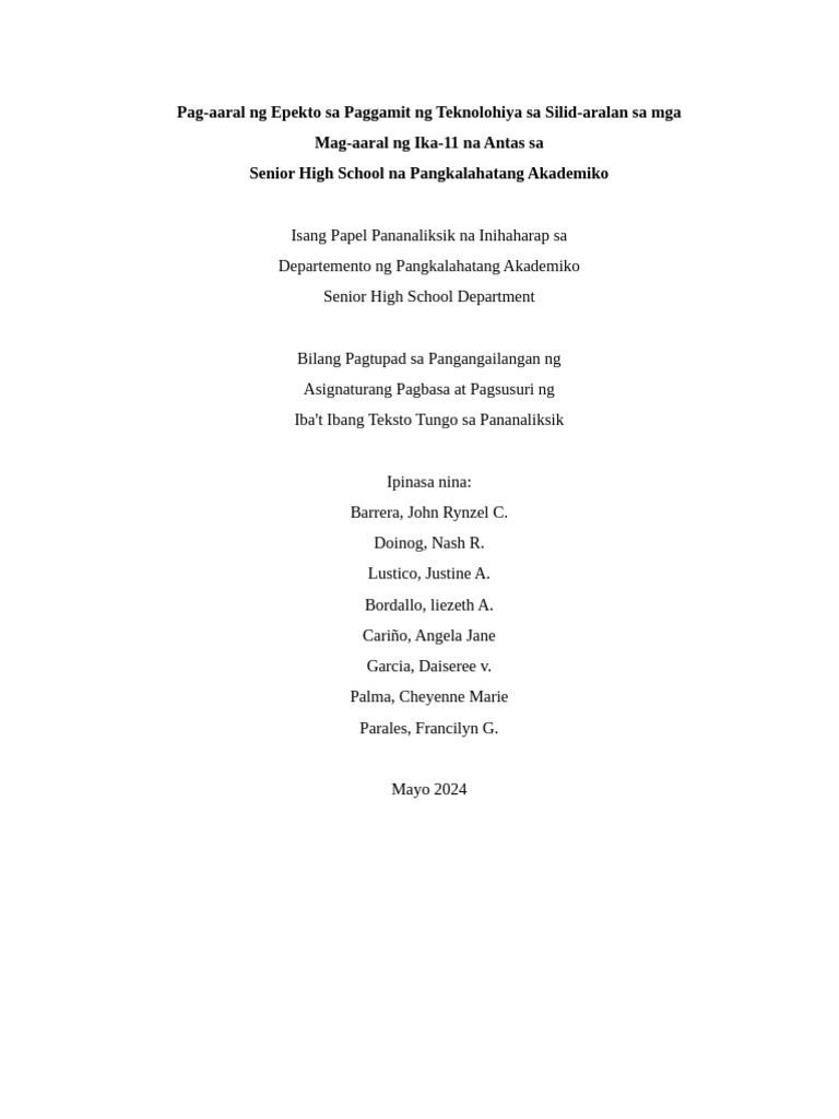 Pananaliksik Front | PDF