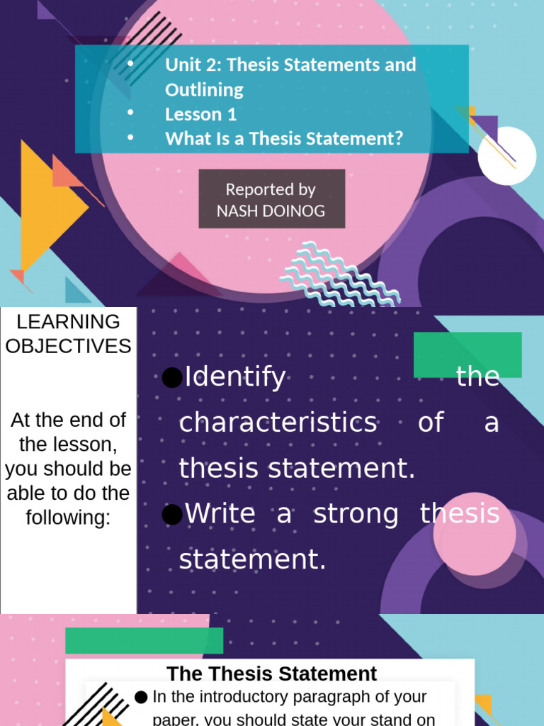 Thesis Statement | PDF | Thesis | Question