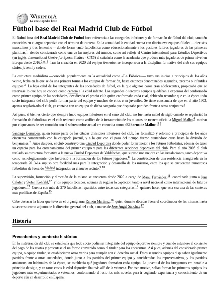 Futbolista-Fútbol base del Real Madrid Club de Fútbol - Wikipedia, la ...