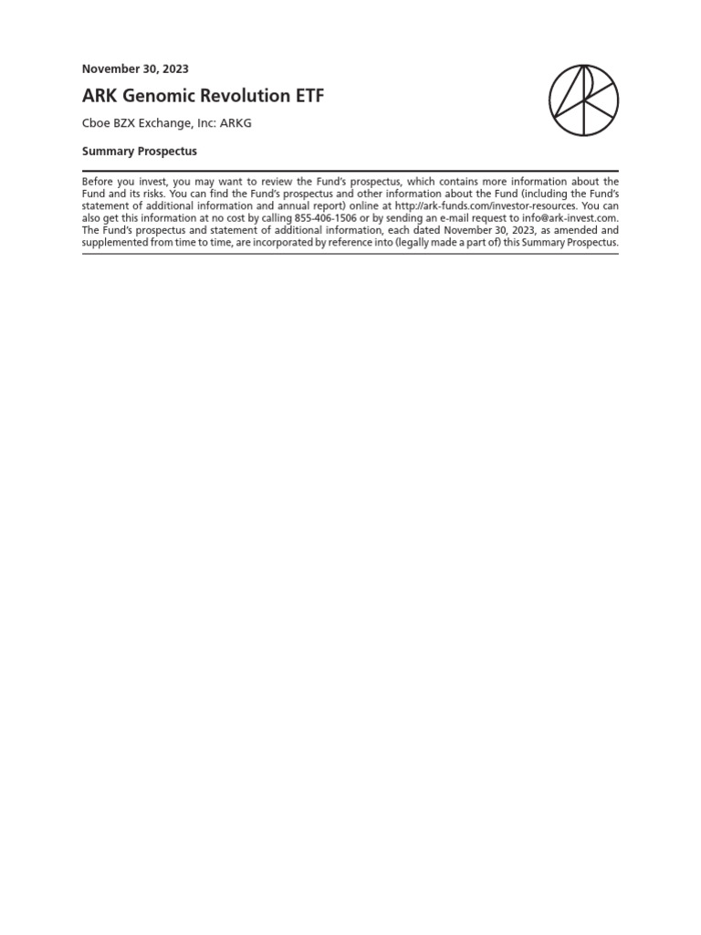 ARK Genomic Revolution ETF Overview | PDF | Investment Fund | Stocks