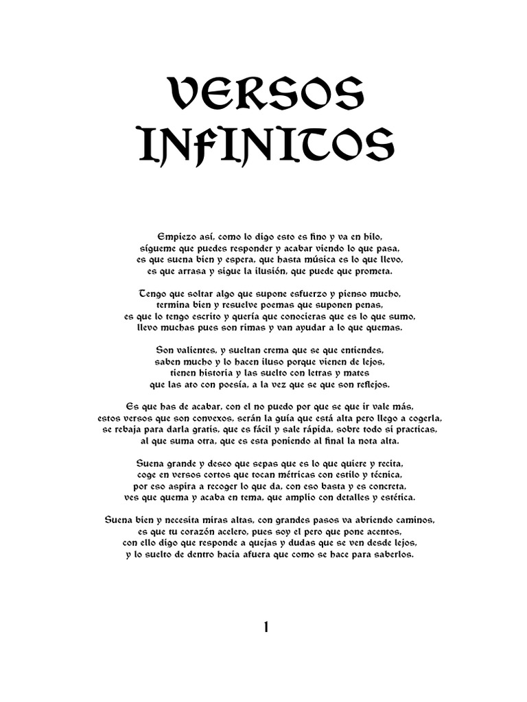 Versos Infinitos | PDF | Poesía | Verdad