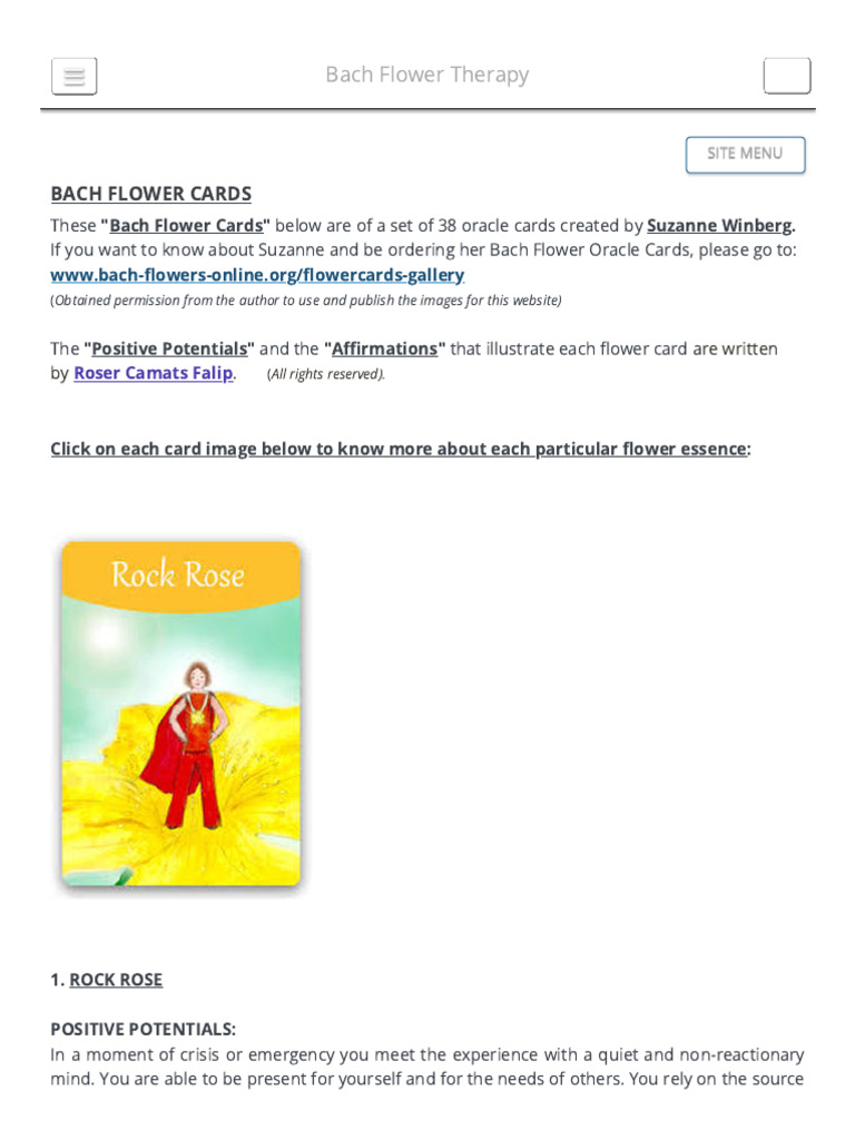 Bach Flower Cards | PDF | Experience | Courage