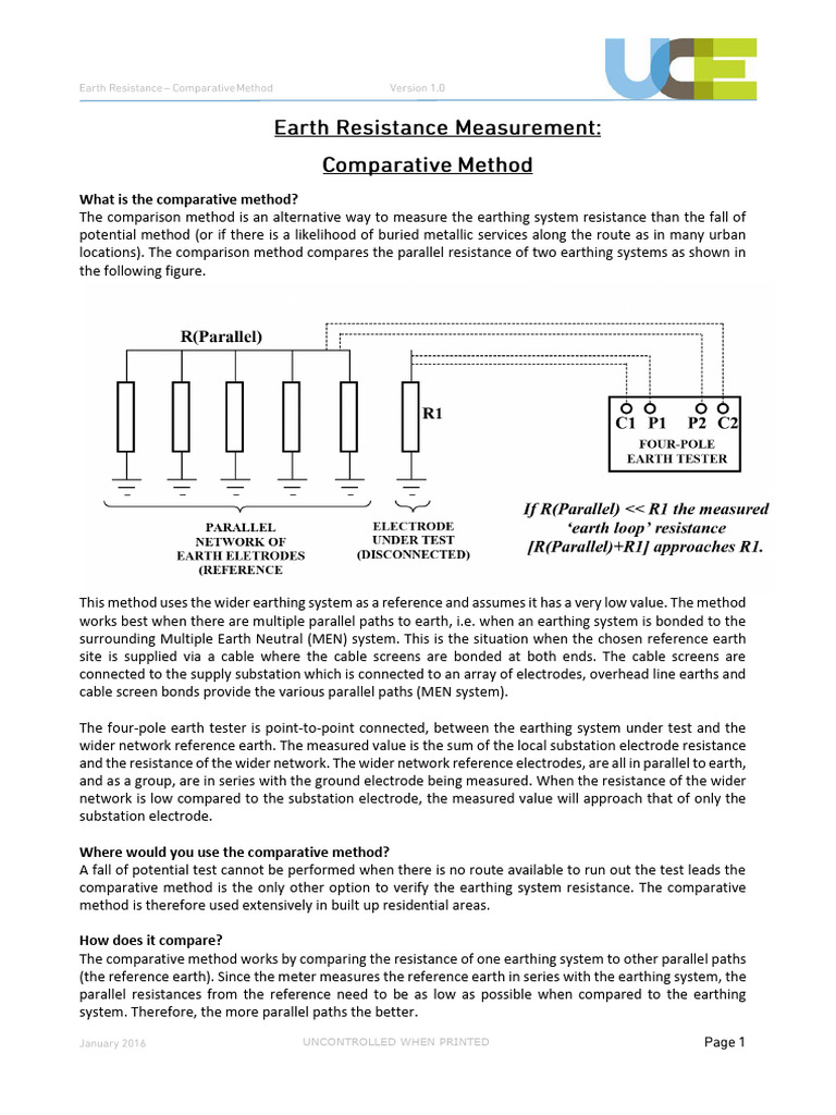Comparative Method for Earth Resistance Measurement | PDF | Electrical ...