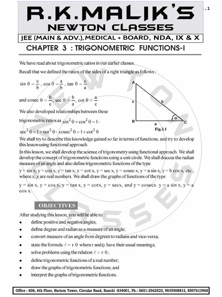 Trigonometric Functions I Pdf