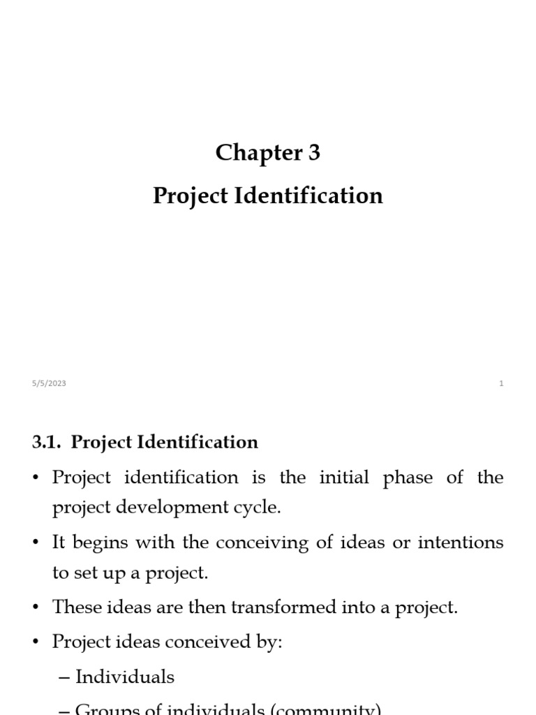 3Ch-3 Project Identification | PDF | Swot Analysis | Economies
