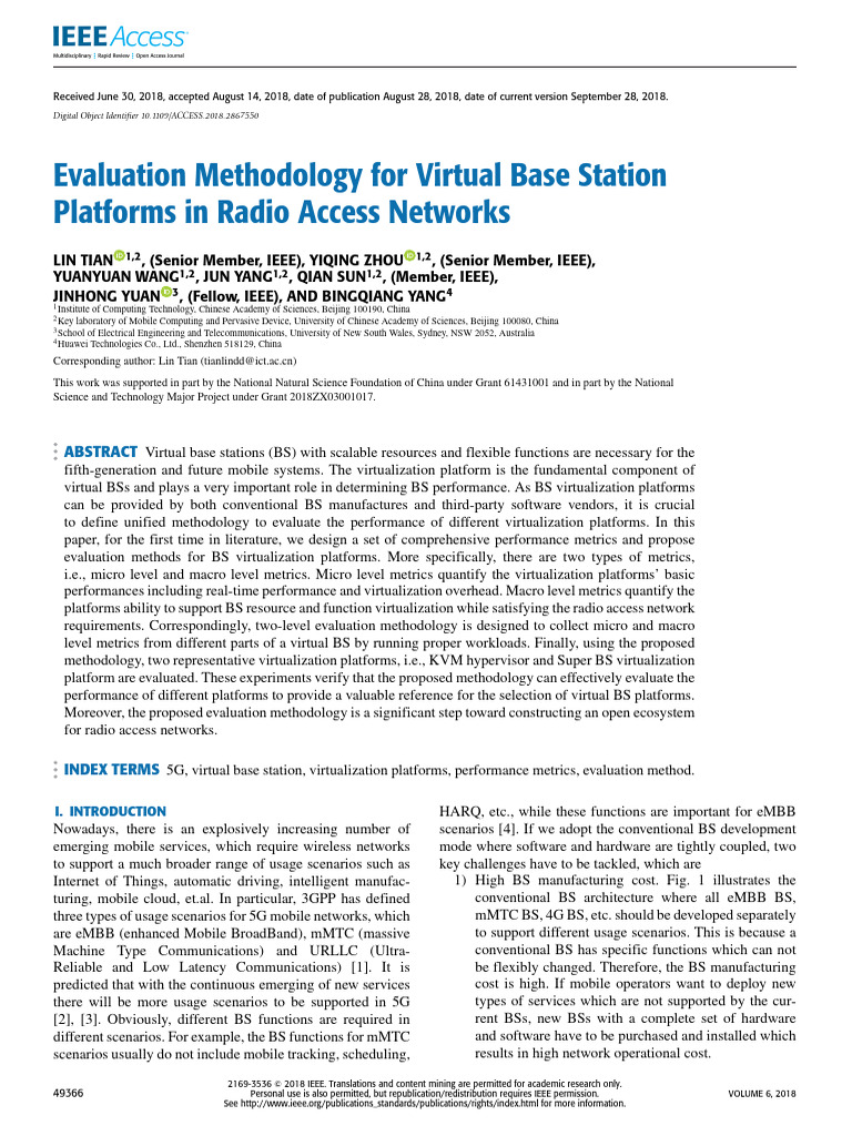 Evaluation Methodology For Virtual Base Station Platforms in Radio ...